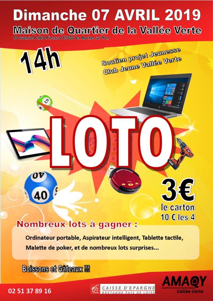 Affiche loto 2019 – Maison de Quartier de la Vallée Verte